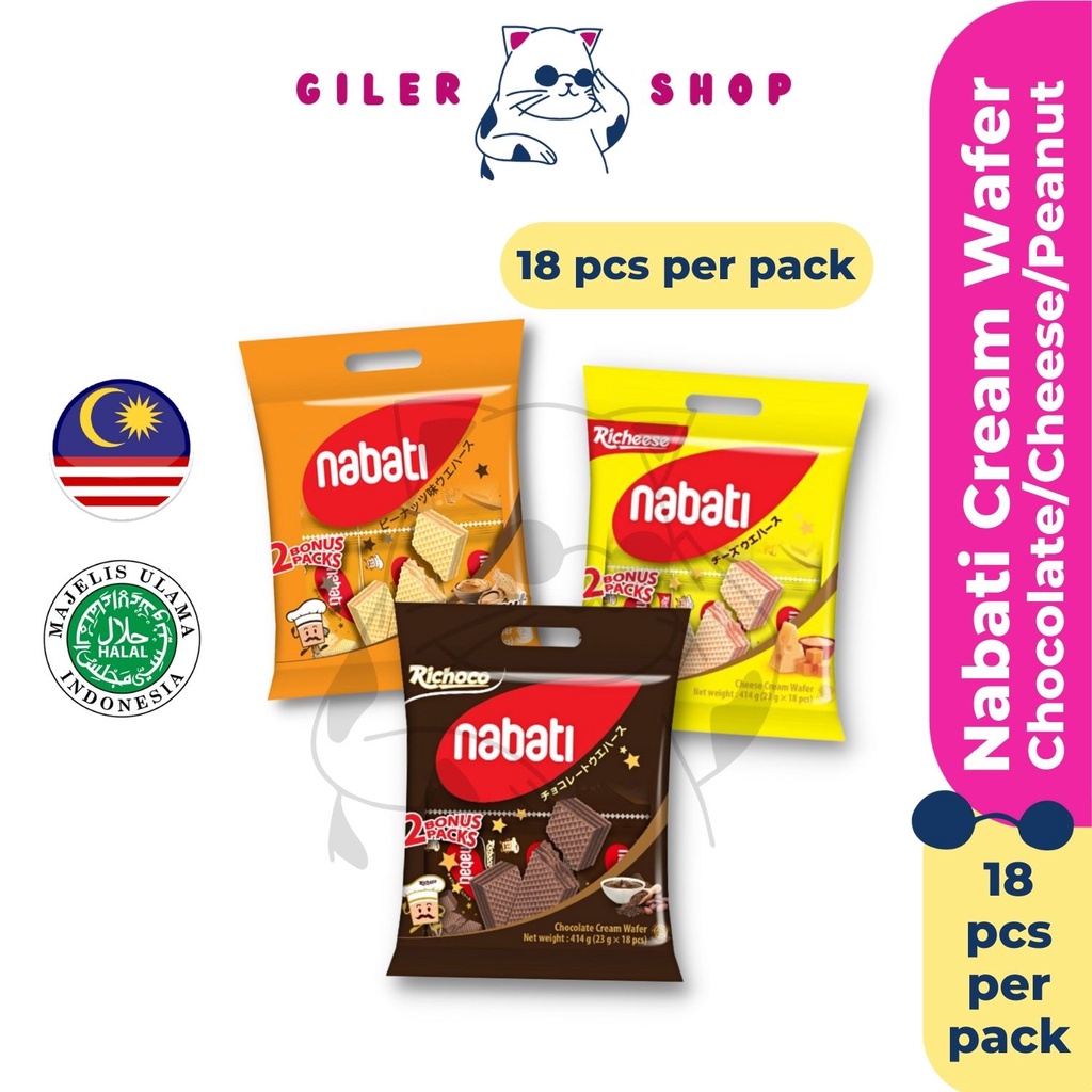 Nabati Wafer Cube 23g x 18 Richoco Chocolate Wafer Richoco Cheese Wafer ...
