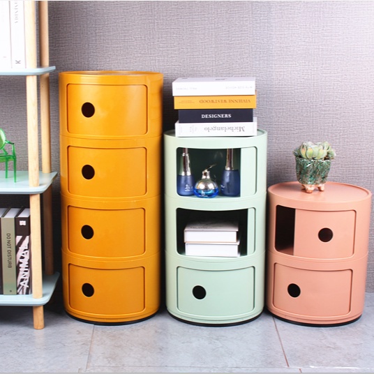 Round Locker Plastic Bedroom Corner Table Nordic Mini Ins Small Bedside ...
