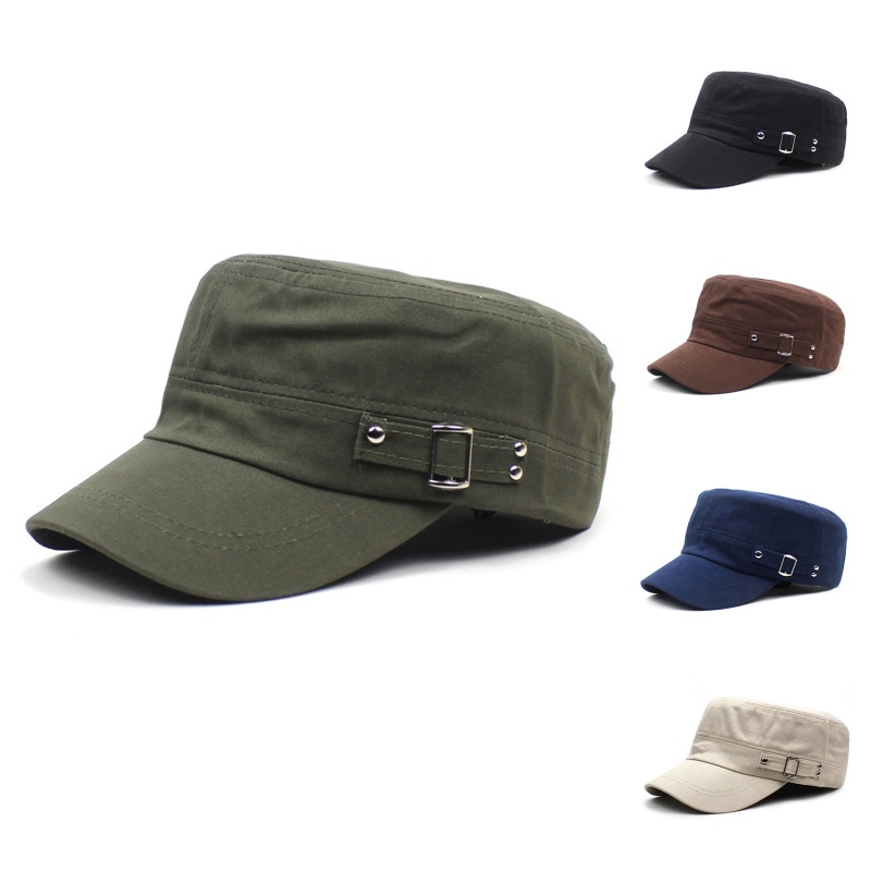 New Korean Men'S Flat Top Hat Outdoor Sun Hats Old Washed Cap Simply ...