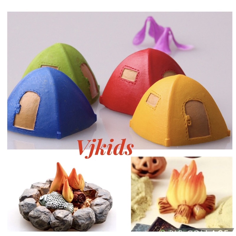TENDA Miniature tent, campfire for playing sensory, cake topper, divan ...
