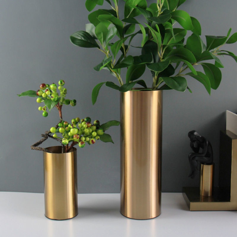 Simple Metal Stainless Steel Cylinder Metal Flower Device Living Room ...