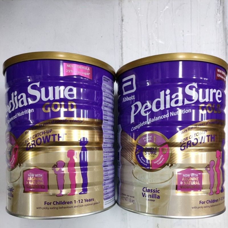 Pediasure Gold Classic Vanilla 1.6kg (2tin) | Shopee Singapore