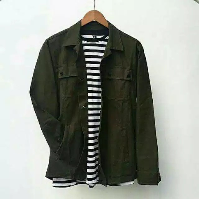 KEMEJA Semi Parka Trucker Jacket Men's Parka Canvas Shirt All Variant ...