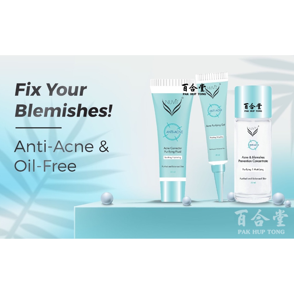 NUVIT ANTI-ACNE - PURIFIED AND BALANCED SKIN ((EXP : 2026)) | Shopee ...