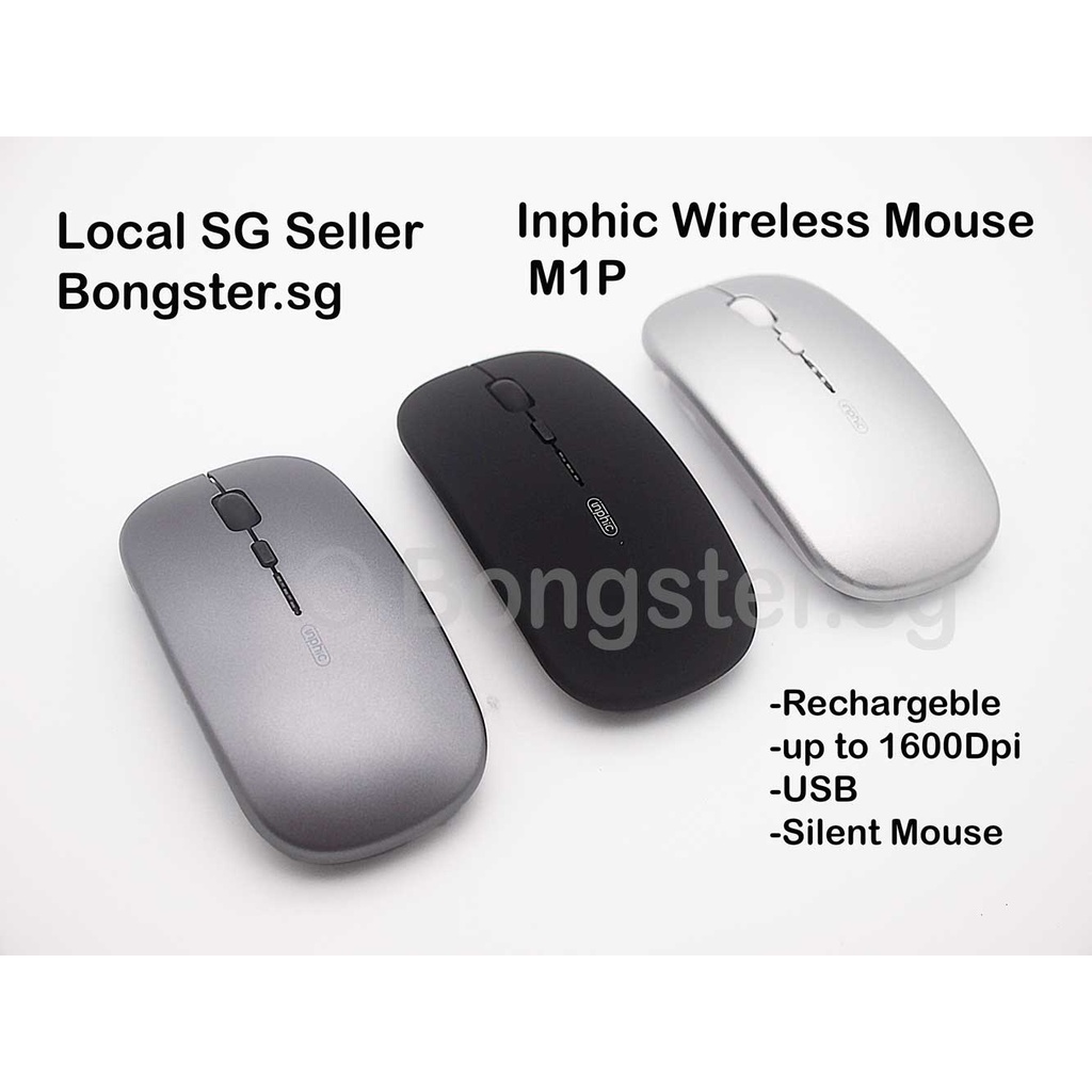 Inphic silent wireless mouse rechargeble M1P | Shopee Singapore