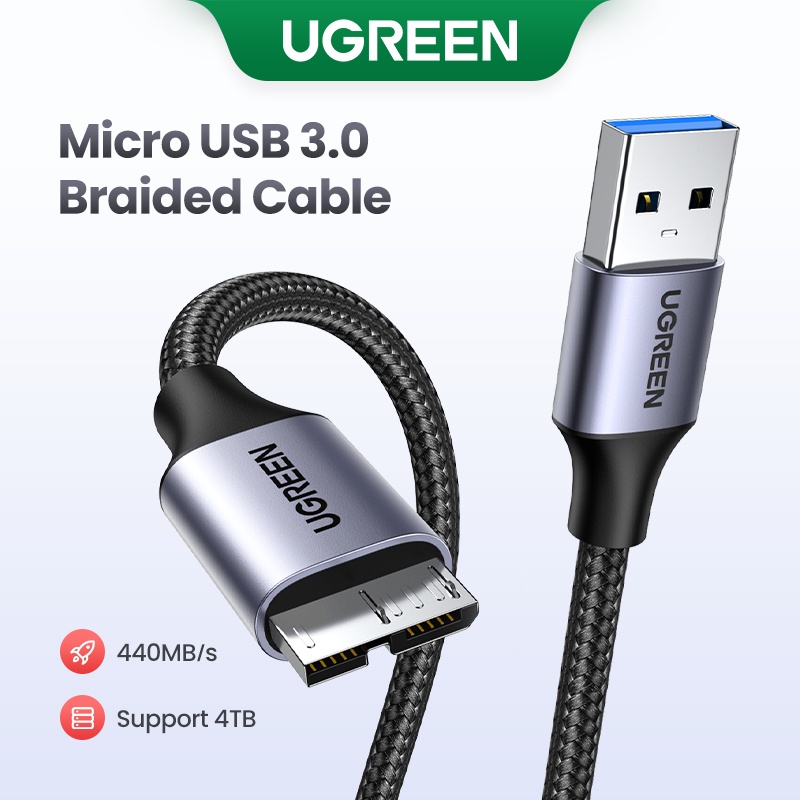UGREEN Micro USB 3.0 Cable, USB 3.0 A to Micro B Cord Nylon Braided ...