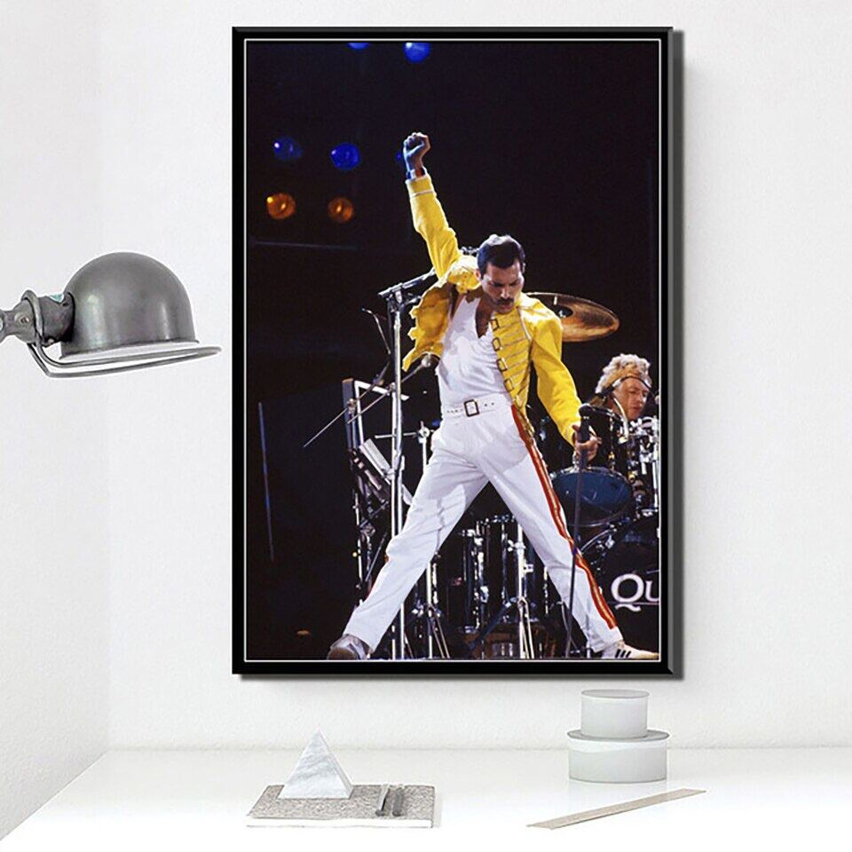 Queen Freddie Mercury Singer Poster Rock Band Legend Pop Wall Art ...