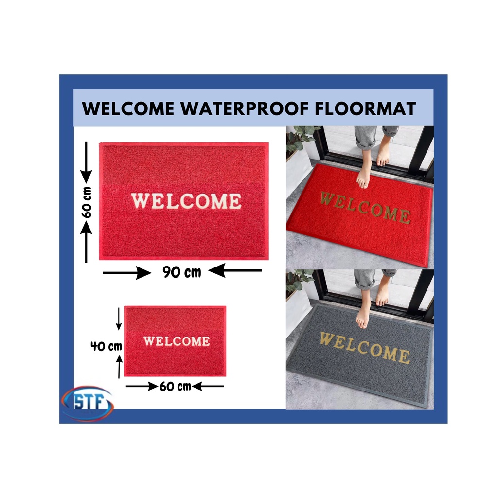 WELCOME DOOR MAT ANTI SLIP (40 CM X 60 CM) / (60 CM X 90 CM) SYNTHETIC ...