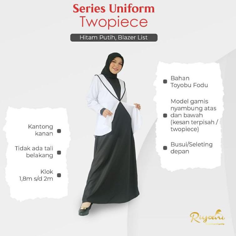 PUTIH HITAM Riyani GAMIS Uniform Uniform Black And White Office Work ...