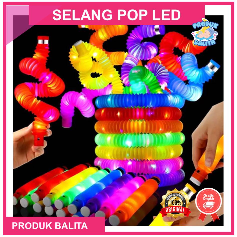 Kids Toys Hose Pop Led Pop Toys Viral Light Up Pop Tubes Pop Pipes Toys ...