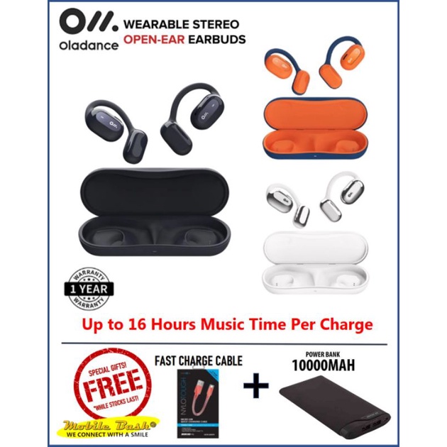 Oladance Wearable Stereo Open Ear Earbuds Headphones Bluetooth ...