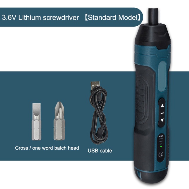 3.6V Cordless Electric Screwdriver Rechargeable 1300mah Lithium Battery ...
