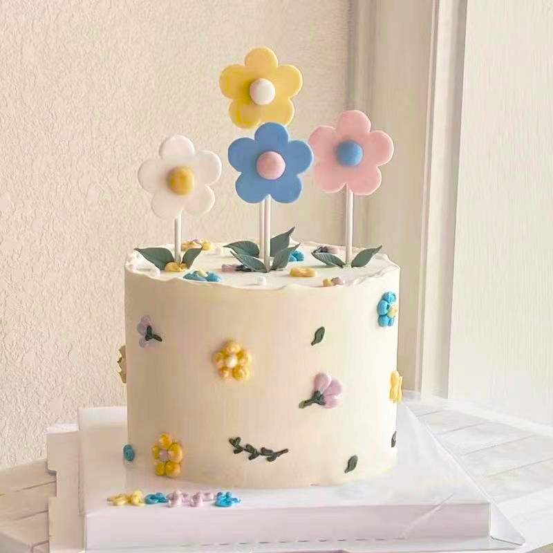 4PCS Give You A Little Flower Cake Topper Decoration Sun Flower Set ...