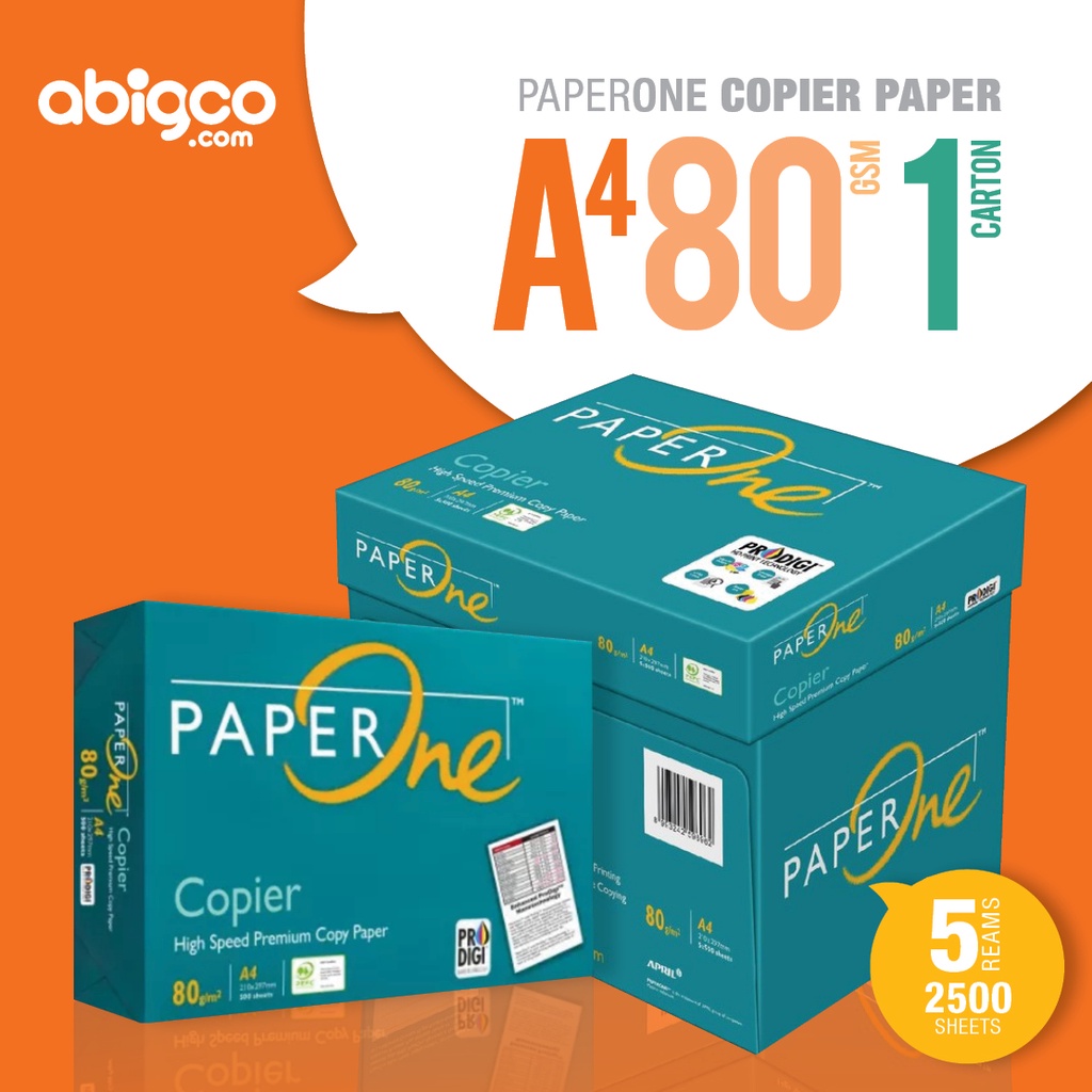 [Big Head Leong] PaperOne A4 Paper 80gsm | PaperOne | 5 x 500sheets | 1 ...