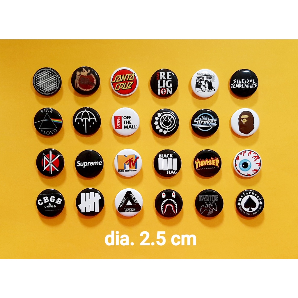 S5 Small ROCK BAND PIN BUTTON BADGE dia. 2.5cm Gift Goodie Bag Party ...