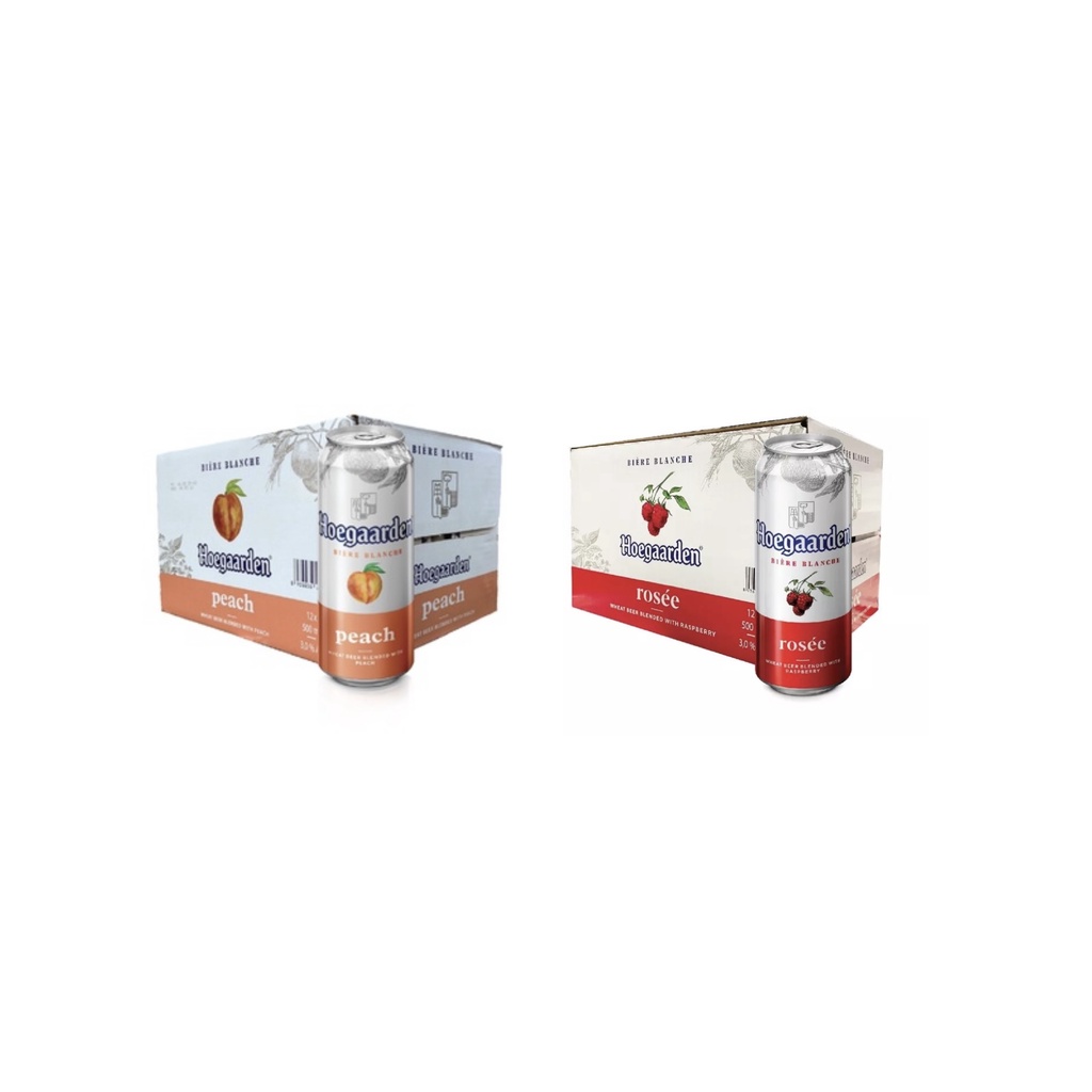 Hoegaarden Rosee Wheat Beer with Raspberry AND Peach 500ml x 12 Cans ...