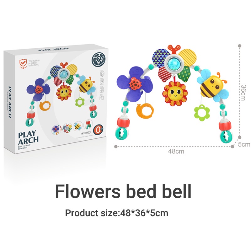 Baby Bed Bell Baby Toy Stroller Arch Musical Rattle Adjustable Clip ...