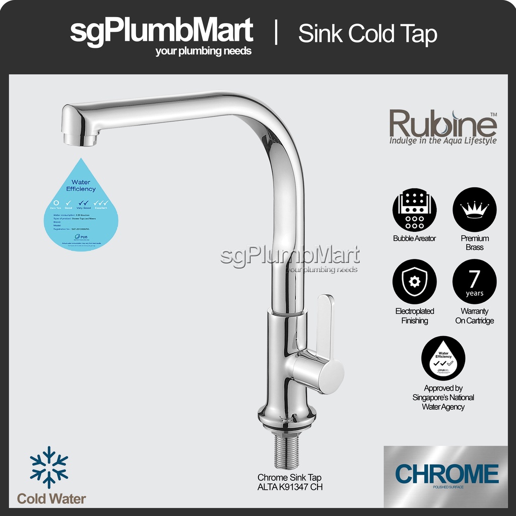 Rubine x sgPlumbMart Alta K91347CH / Fresco K97347CH Sink Cold Tap Cold ...