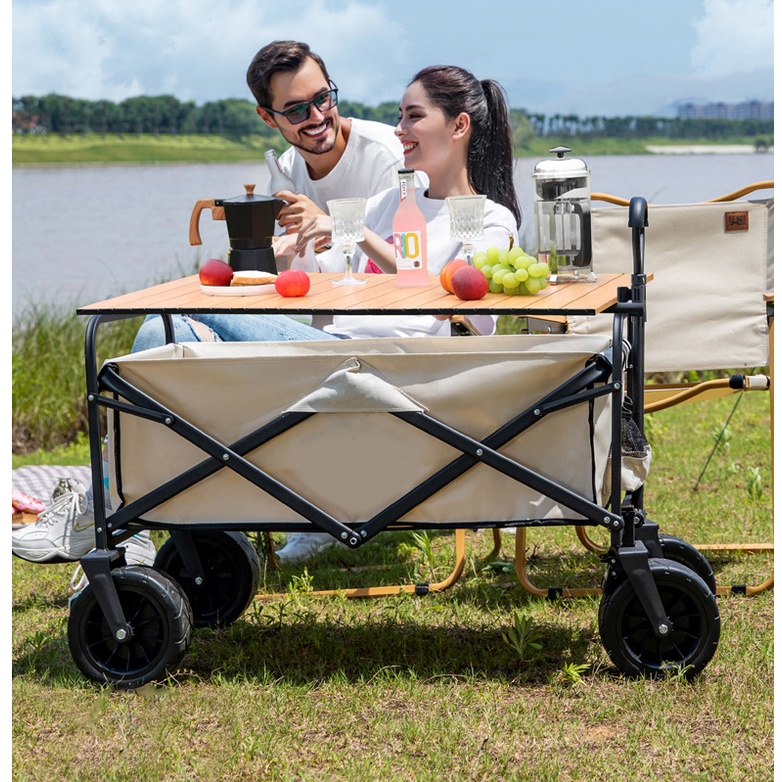 Outdoor Picnic Folding Cart Portable Pull-Cart Foldable Multifunction ...