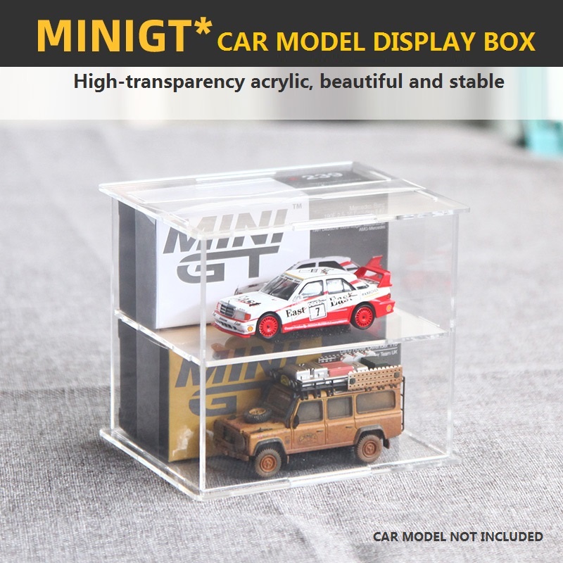 STE8 Mini GT Acrylic Display Box for 2 Slots 1:64 Scale Die-cast Car ...