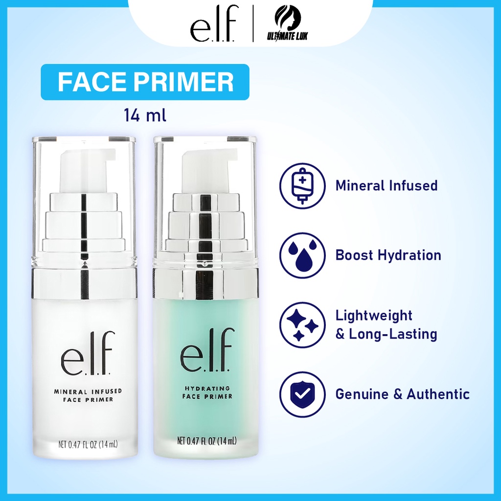 E.L.F., Mineral Infused Face Primer, Clear, Hydrating Face Primer ...