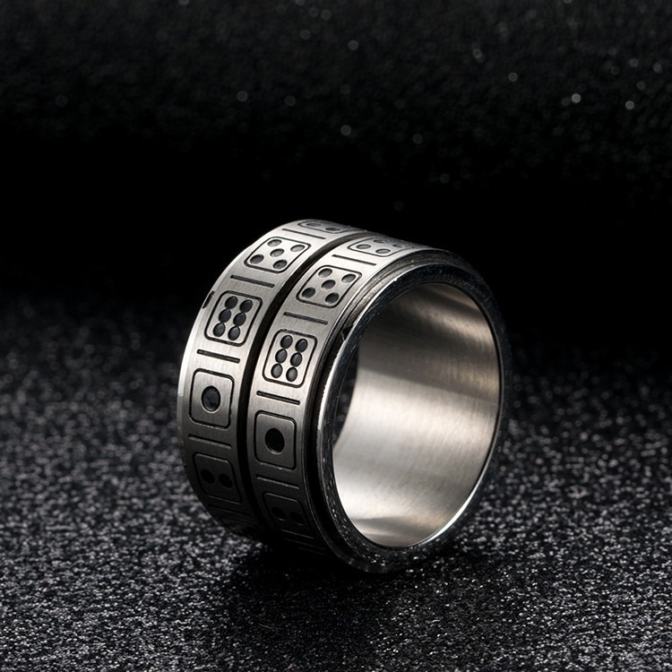 EASY ZHOU Anxiety Fidget Double Layer Spinner Dice Zeus Rings For Men ...