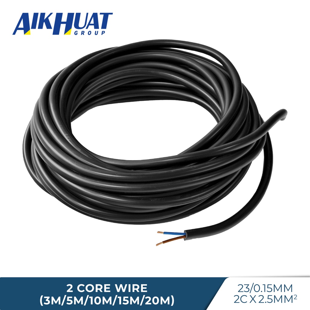 (Loose Cut) 2 Core VDE Cable (23/0.15mm) Twin Flat Pin Wire (2.5mm ...