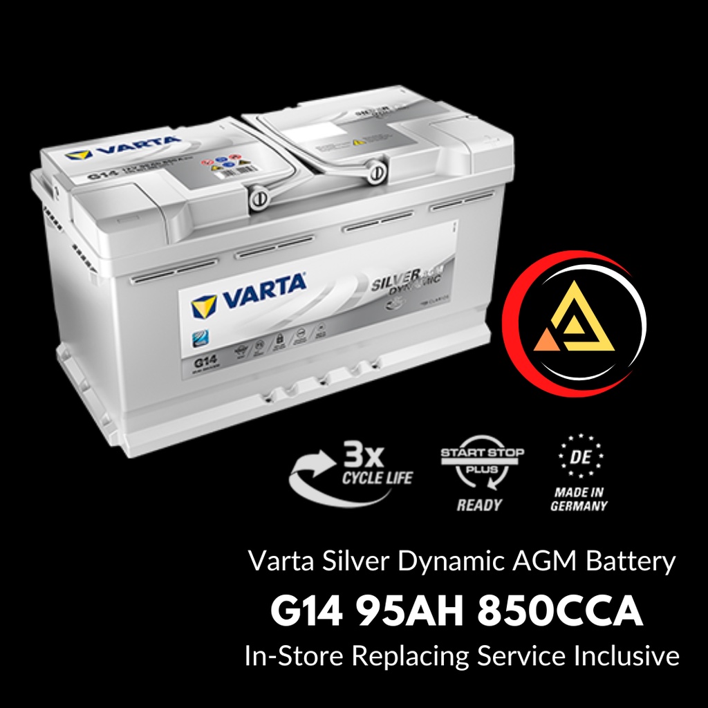 VARTA Car Battery Silver Dynamic AGM G14 95AH - CCA 850A | Shopee Singapore