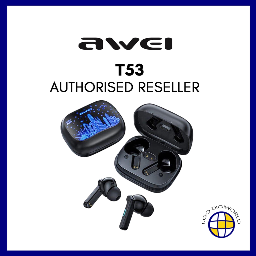 AWEI T53 True Wireless Earphones with RGB Lighting | Shopee Singapore