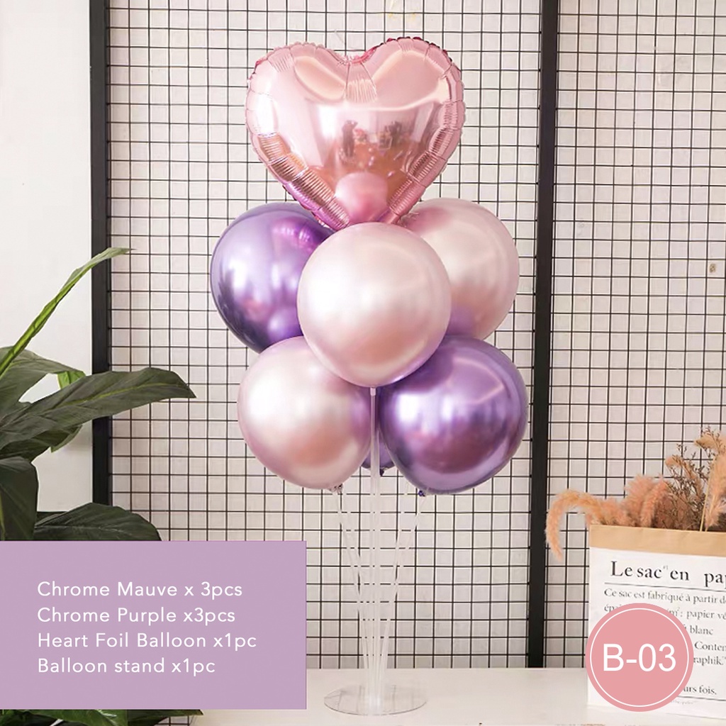 [SG Instock] 7 Balloons Bouquet Float Set Table Centrepiece Display ...
