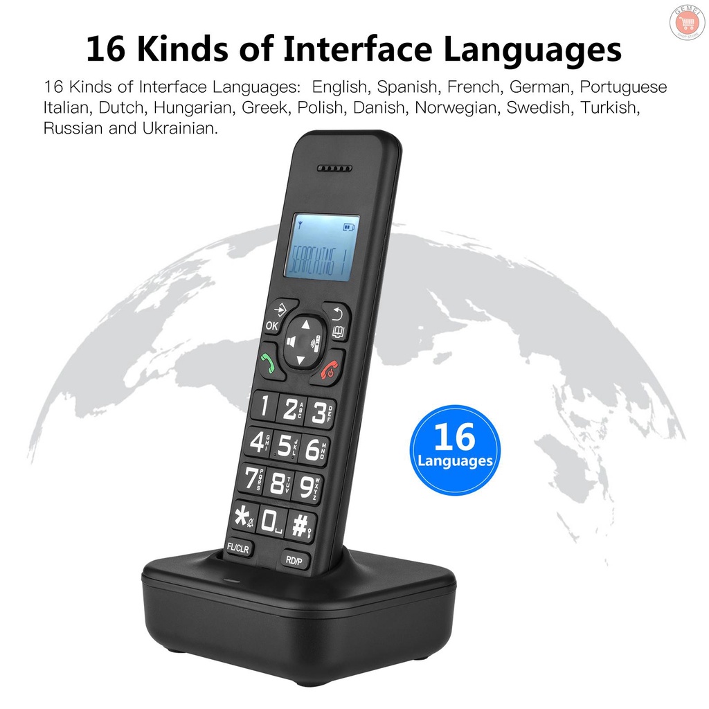 Cordless telephone 1.6 inch Backlight LCD 3 Lines Screen Display ...
