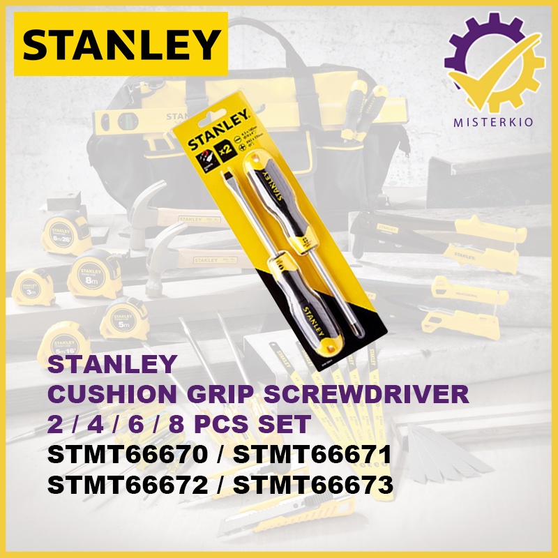 STANLEY CUSHION GRIP SCREWDRIVER 2/4/6/8PC SET [STMT66670/STMT66671 ...