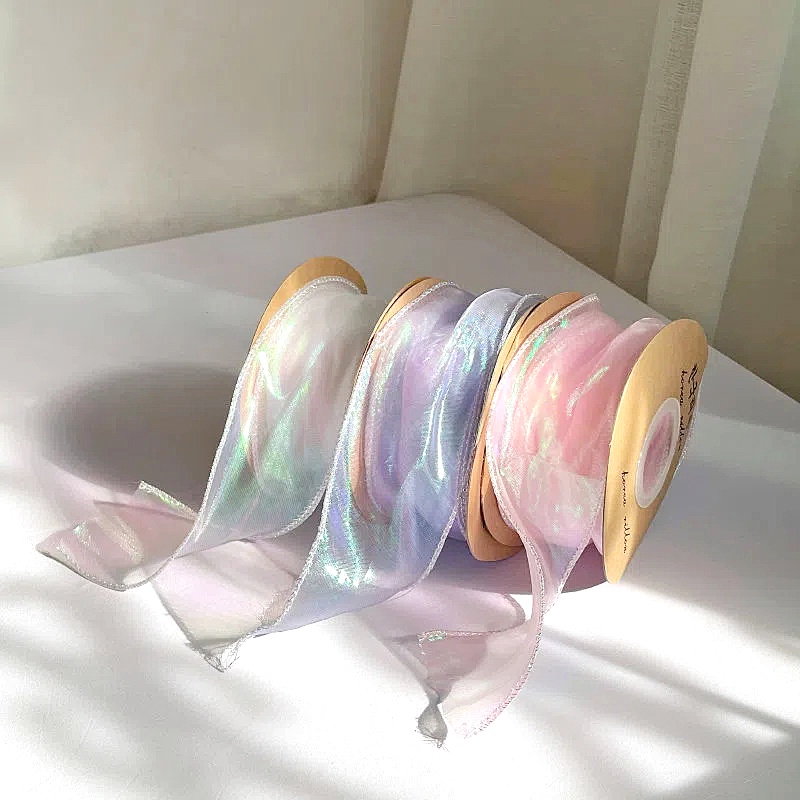 Colorful Silk Ribbon DIY Flower Bouquet Packaging Ribbon Hand-made ...