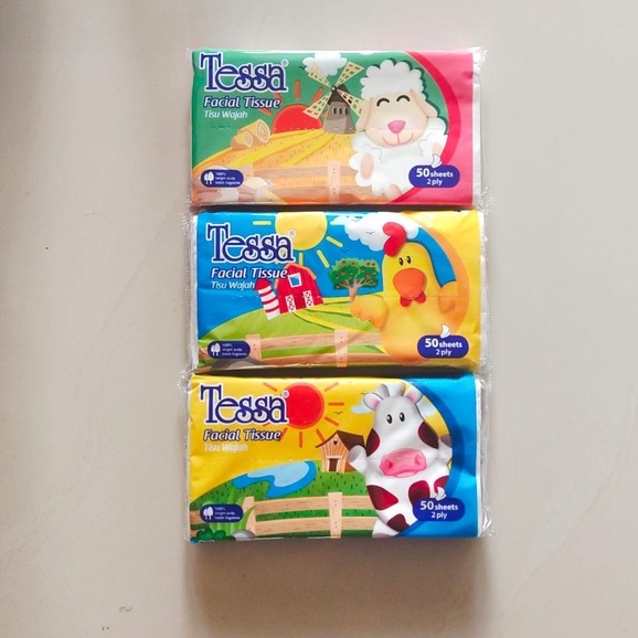 Tessa Facial Tissue 2 ply 50 sheets Travel Pack Facial Tissue | Shopee ...