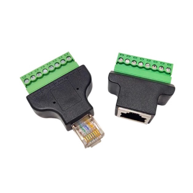 RJ45 Male Female 8p to Screw Terminal Block Adaptor 8pin Connector ...