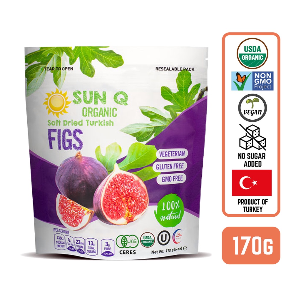 SunQ Organic Soft Dried Figs, 170g | Shopee Singapore