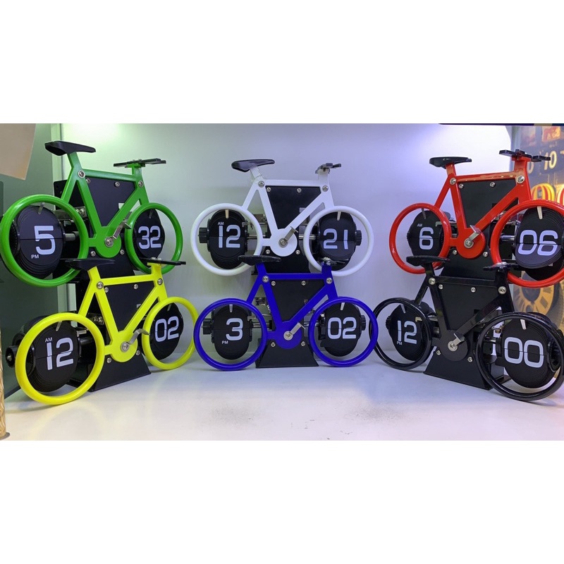SG LOCAL Bicycle Shaped Digital Auto Flip Clock Retro Clock/Desk Clock ...
