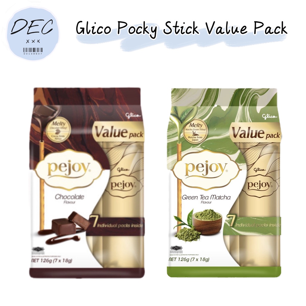 [Bundle of 2]Glico Pejoy Stick Value Pack Chocolate/Green Tea Matcha ...
