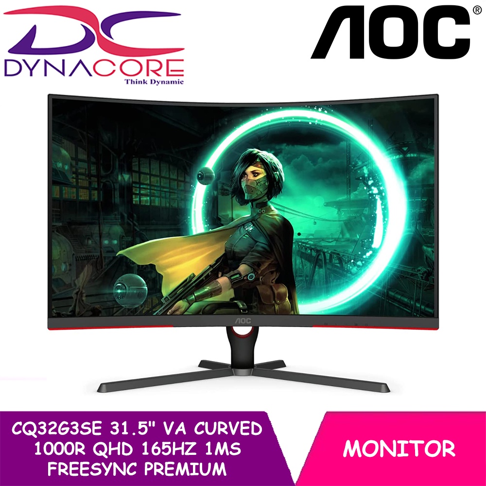 DYNACORE - AOC CQ32G3SE 31.5" VA Curved 1000R QHD 165Hz 1ms FreeSync ...