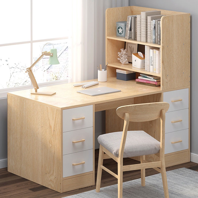 2-level Bookshelf desk / With the drawer/ Office desk/ Student study ...