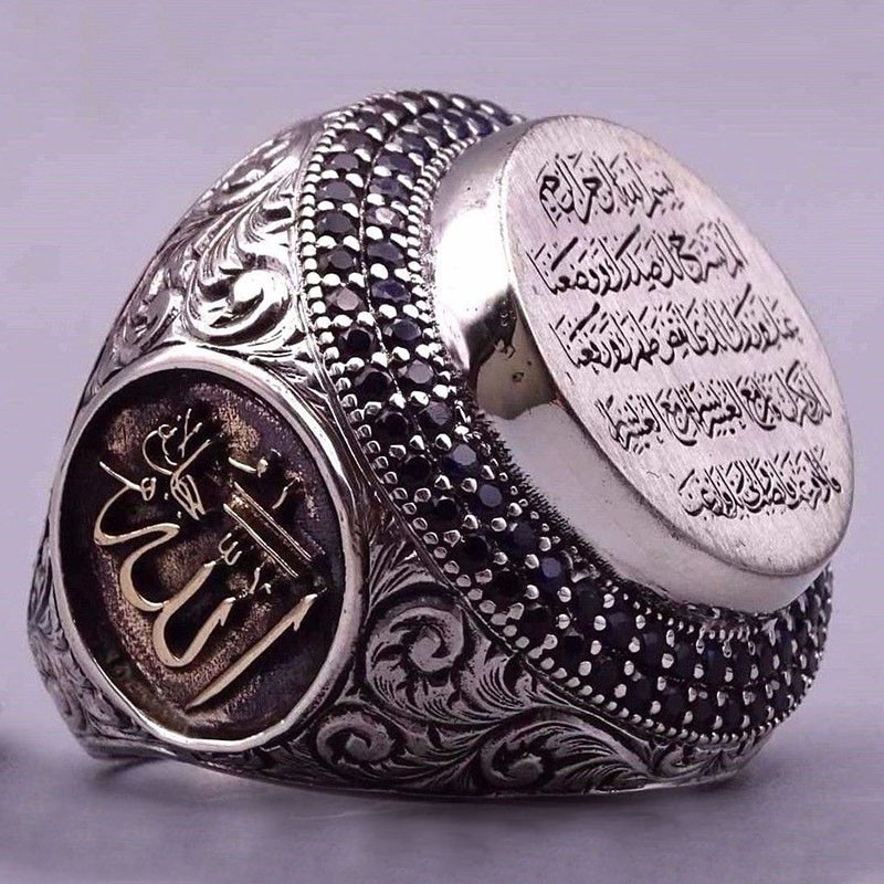 The Silver Ring Muslim Man Islamic Ring Arabic Writing Ring | Shopee ...