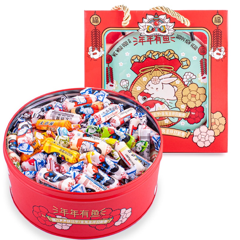 大白兔奶糖年货礼盒 White Rabbit Milk Candy Mixed Flavor Rabbit Chinese New Year ...