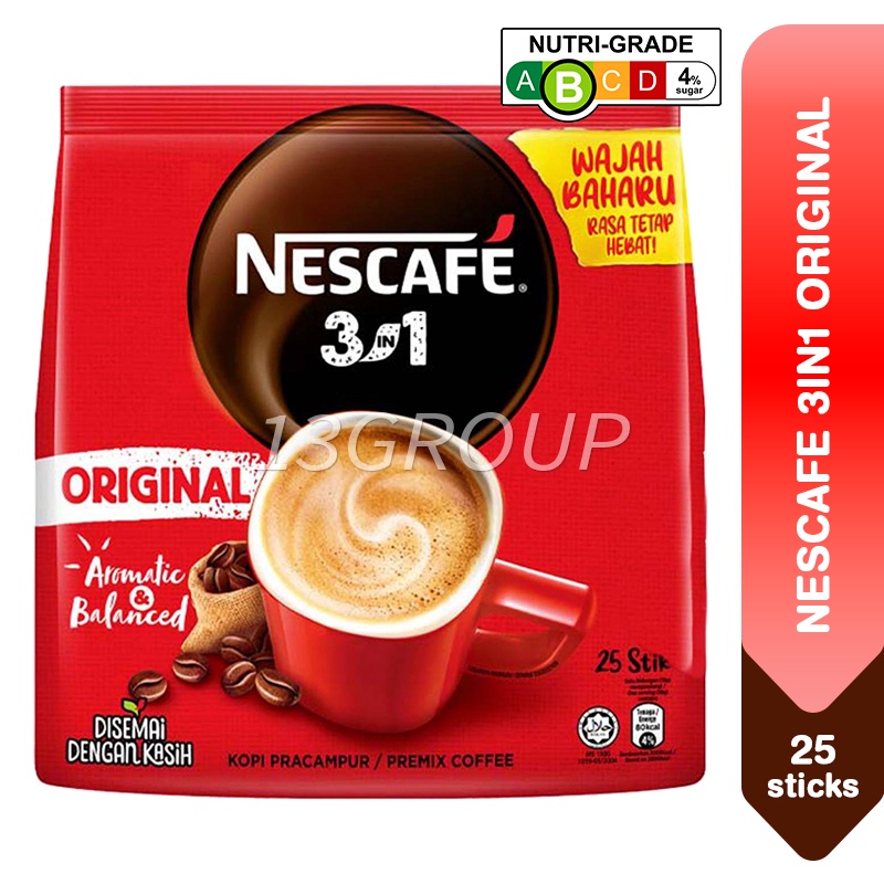 Nescafe 3in1 Original Instant Coffee, 25 Sticks x 18g | Shopee Singapore