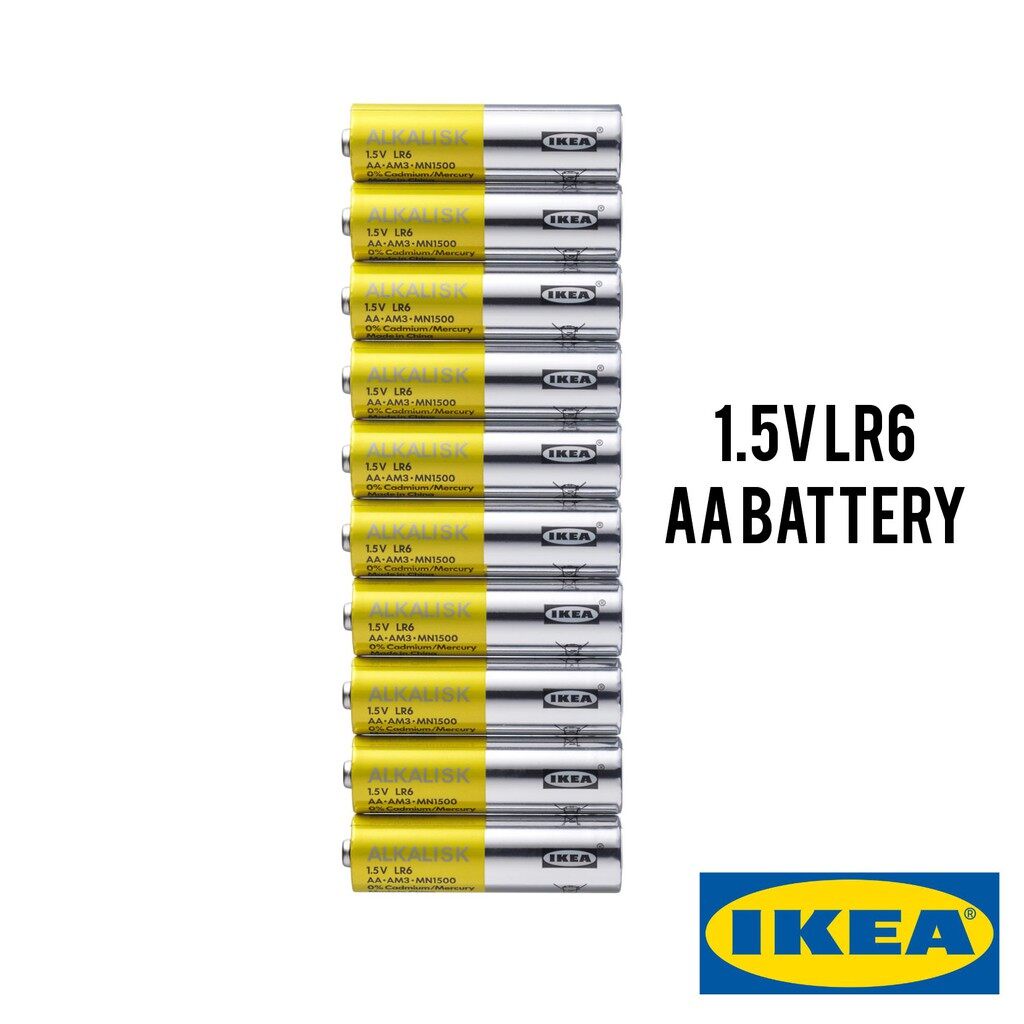 [10 PIECES] IKEA ALKALISK BATTERY 1.5V IKEA BATTERY ALKALINE BATTERY ...