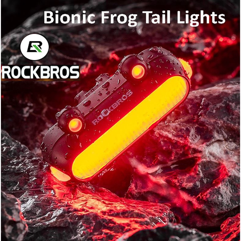 ROCKBROS Bike Rear Light IPX6 Waterproof Cycling Taillight Type-C Charging 5 Modes | Shopee ...