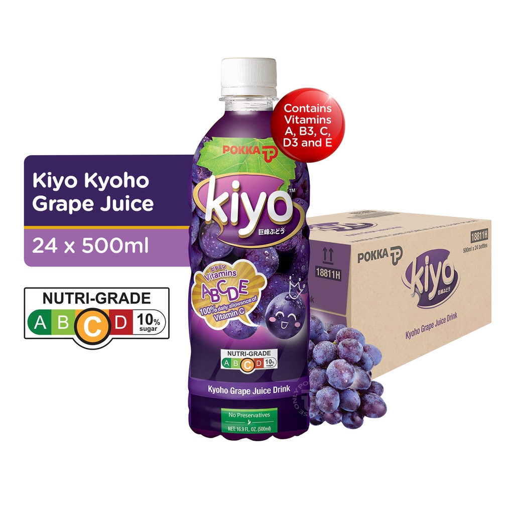 [1 Carton] POKKA Kiyo Kyoho Grape Juice (24x500ml) | Shopee Singapore