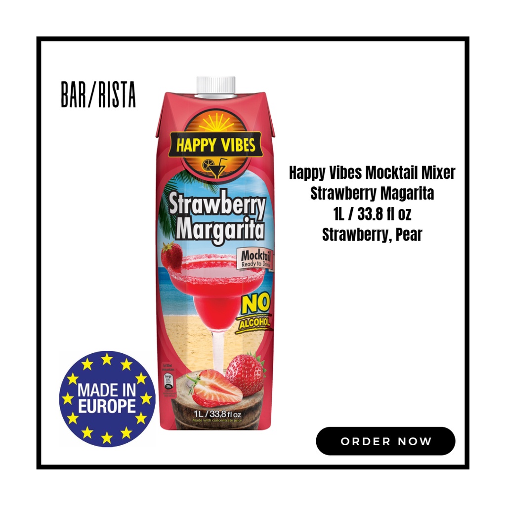 Happy Vibes Pre-Mix Mocktails/Mixers Strawberry Margarita (Made in ...