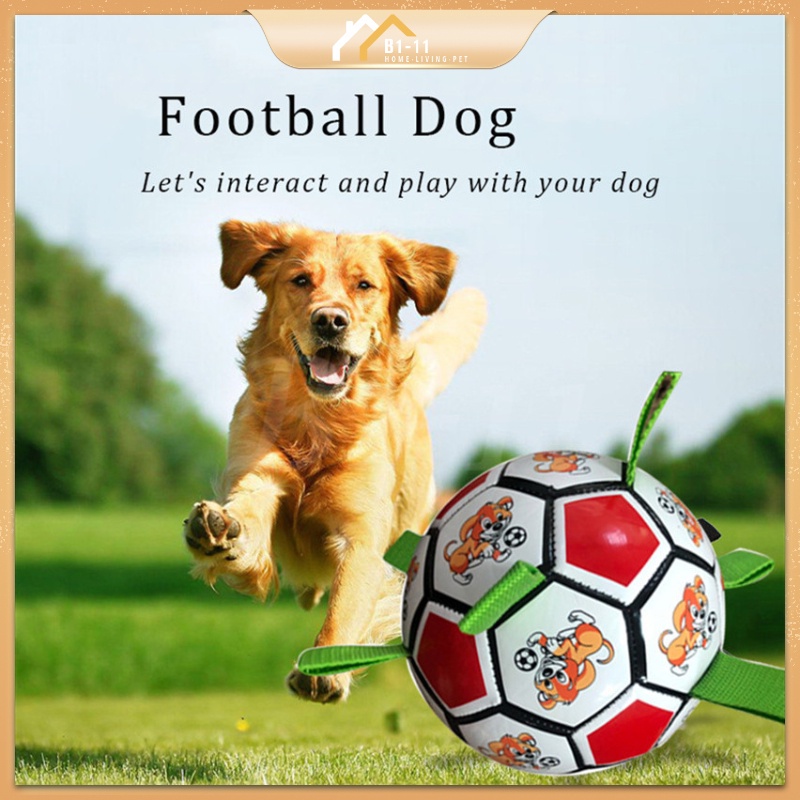 Dog Toys Interactive Pet Football with Grab Tabs Dog Outdoor training ...