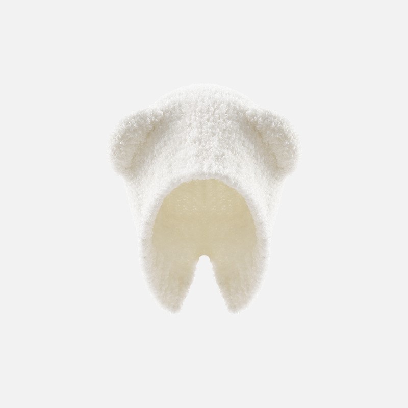 Ear Protection Knitted Bomber Cap Bonnets Warm Versatile Lace-up ...