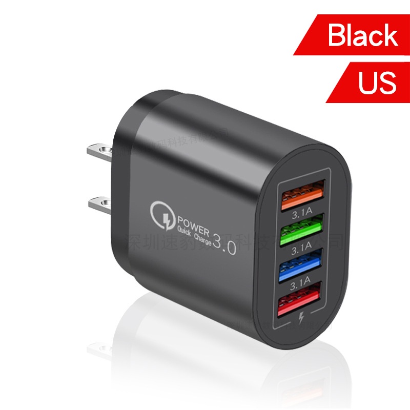【4 Ports】Quick Charge 3.0 USB Charger 4 Port Fast Charging For Mobile ...